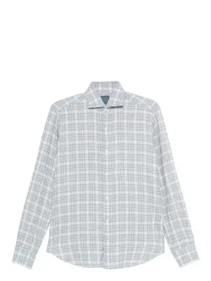 BARBA NAPOLI Checked Shirt - Blue