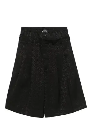 MARINE SERRE Moonogram Jacquard Tailored Shorts - Black