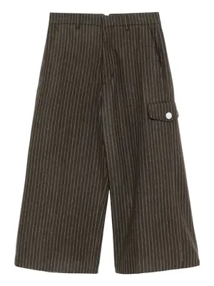 Ami Striped Cropped Trousers - Brown