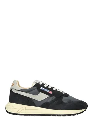 AUTRY Leather And Nylon Low-Top Trainers Blk/grey