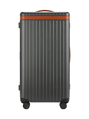 CARL FRIEDRIK The Trunk Polycarbonate Suitcase 73cm - Grey/cognac