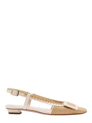 ROGER VIVIER Belle Vivier Slingback Flats - Neutral