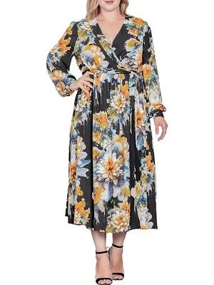 STANDARDS & PRACTICES Wrap Maxi Dress - Black Floral