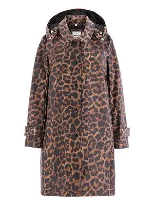 Jane Post Iconic Princess Rain Slicker Coat Leopard