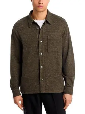 Madewell Donegal Twill Button Front Shirt - Green Foliage