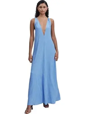 Significant Other Significant Other Crinkle-Satin Maxi Dress Periwinkle