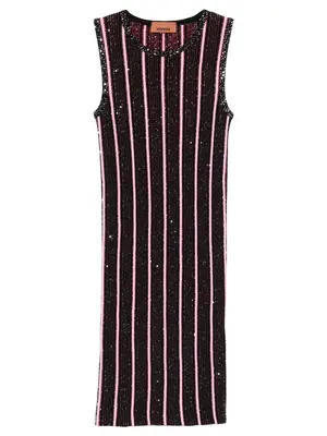Missoni Sequined Ribbed Mini Dress - Black