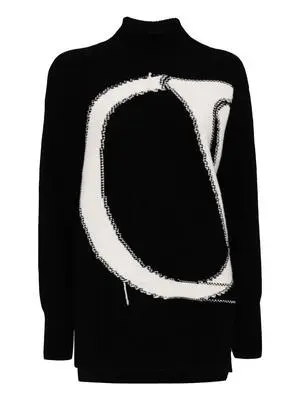 Off-White Maxi Logo Turtleneck Sweater - Black