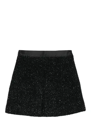Emporio Armani Lurex Sequinned Mini Skirt - Black