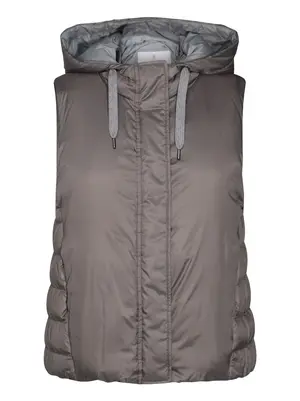 Brunello Cucinelli Drawstring Padded Gilet - Grey