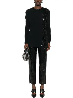 Elie Saab Embroidered Cady Blouse - Black