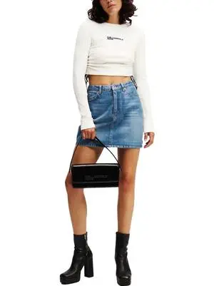 Karl Lagerfeld Long-sleeved Ribbed T-shirt - White