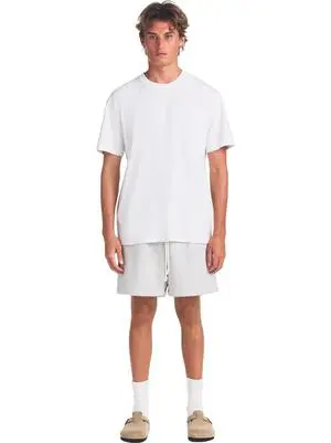 SKIMS Relaxed T Shirt | Black | | Heavyweight Cotton - Chalk