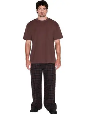SKIMS Mens Relaxed T Shirt | Blue | Small | Heavyweight Cotton Dark Amethyst