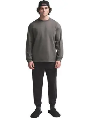 SKIMS Mens Relaxed Long Sleeve T Shirt | Xs | Heavyweight Cotton Gunmetal