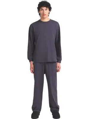 SKIMS Heavyweight Cotton Relaxed Long Sleeve T Shirt - Raven