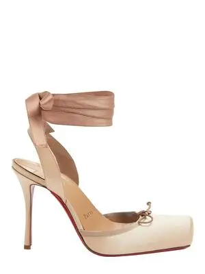 CHRISTIAN LOUBOUTIN 100mm Cassia Ankle-Tie Ballerina Pumps Blush