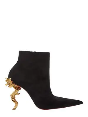 CHRISTIAN LOUBOUTIN 100mm Belle Suede Ankle Booties - Black