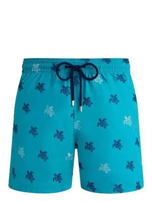Vilebrequin Mistral Embroidered Swim Trunks - Green