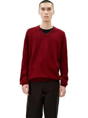 Gobi Cashmere Essential V-Neck Cashmere Sweater Bordeaux