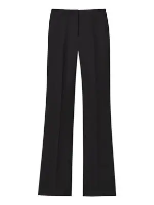 Lafayette 148 New York Wool-silk Crepe Saint Marks Flared Pant - Black