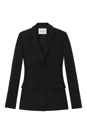 Lafayette 148 New York Petite Three-button Finesse Crepe Blazer - Black