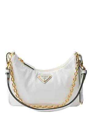 Prada Re-edition Mini Naplak Patent Leather Bag - White