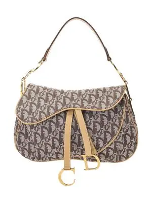 DIOR Christian Dior Trotter Canvas Double Saddle Bag