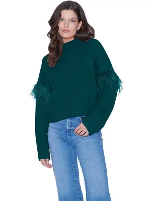 Saylor Tora Feather Sweater - Denim