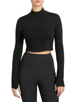 BLANC NOIR Blanc Noir Seamless Mock Neck Crop Top