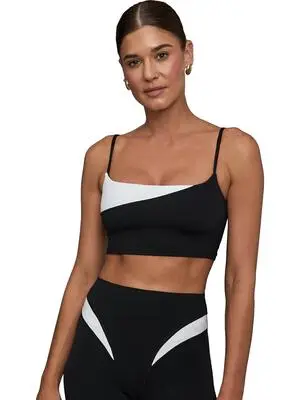 Carbon38 Spliced Colorblock Bra In Melt - Black/white