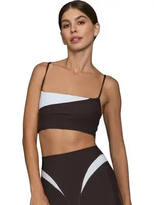 Carbon38 Spliced Colorblock Bra In Melt - Chocolate Torte/white