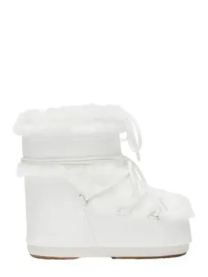 Moon Boot Icon Low Faux Fur Cold Weather Boots - Optical White