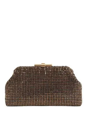 REISS Adaline Crystal Clutch - Gold
