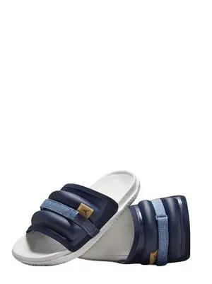 JORDAN Super Play Slides - Obsidian/dutch Blue/gum Medium Brown