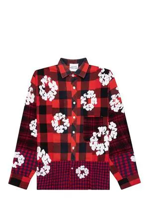 DENIM TEARS X Readymade Check Long Sleeve T-shirt - Red