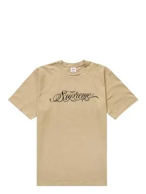 Supreme Script Tee Shirt - Khaki