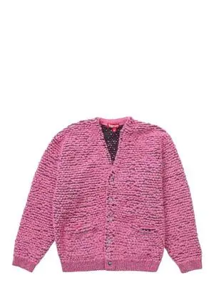 Supreme Textured Knotted Cardigan - Pink