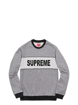 Supreme Tonal Stripe Logo Crewneck - Black