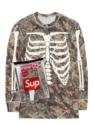 Supreme Hanes Bones Thermal Crew 1 Pack - Woodland Camo