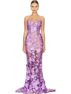 BRONX BANCO Jasmine Gown - Fuchsia