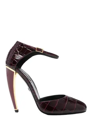 Roberto Cavalli 125mm Embossed-leather Pumps - Red