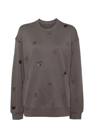 JNBY Butterfly-embroidered Sweatshirt - Grey