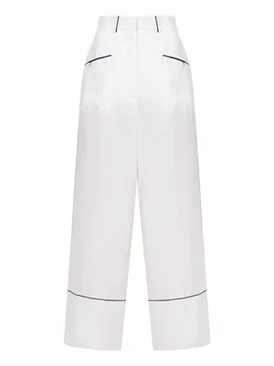 A.M.G. Piped-trim Trousers - White