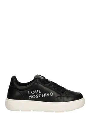 Moschino Logo Lettering Lace-up Sneakers - Black