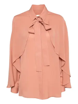 Elie Saab Cape-effect Silk Shirt - Pink