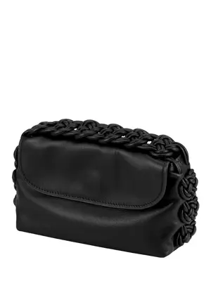 Shanghai Tang Rose Knot Clutch Bag - Black