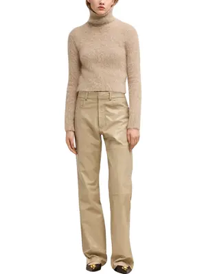 Ami Brushed-effect Roll-neck Jumper - Neutrals