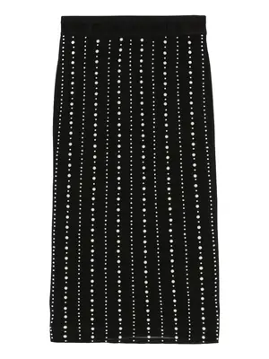 Versace Pearl-embellished Midi Skirt - Black