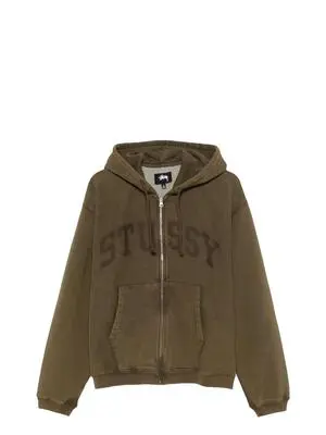 StÜssy Faded-graphic Zip-up Hoodie - Green